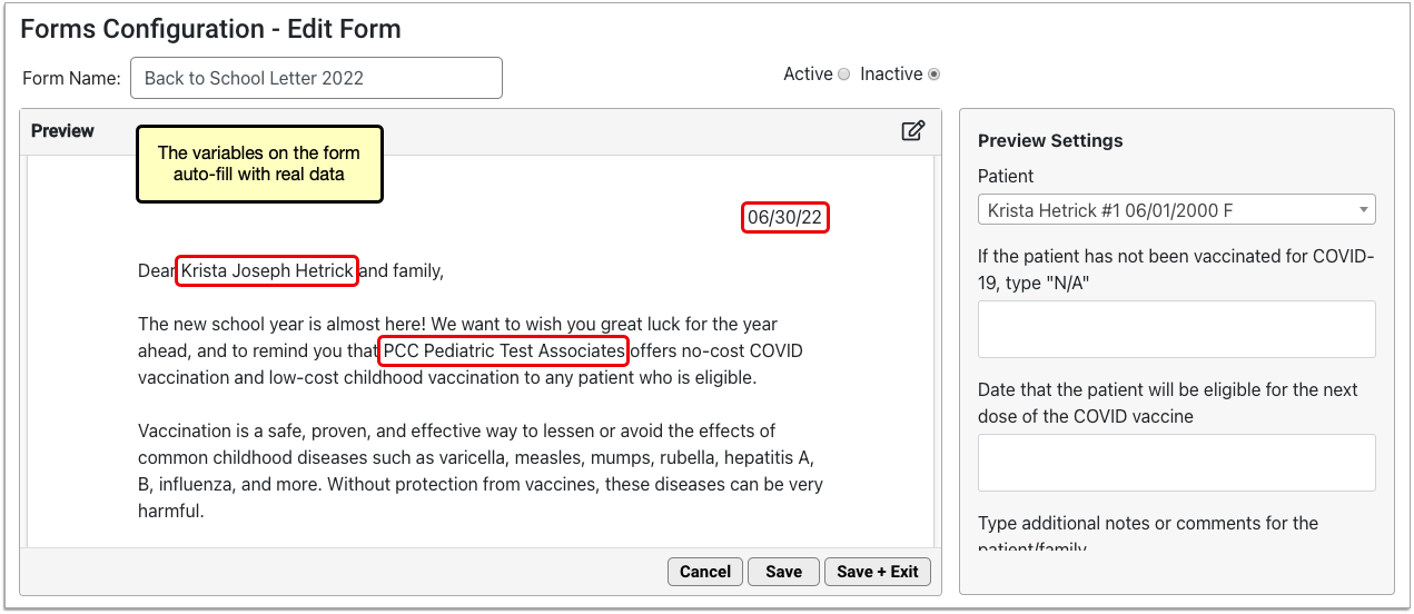 Create and Manage Forms in PCC EHR - PCC Learn
