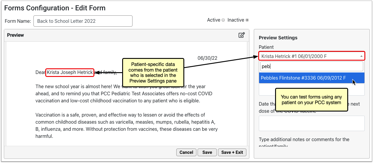 Create and Manage Forms in PCC EHR - PCC Learn