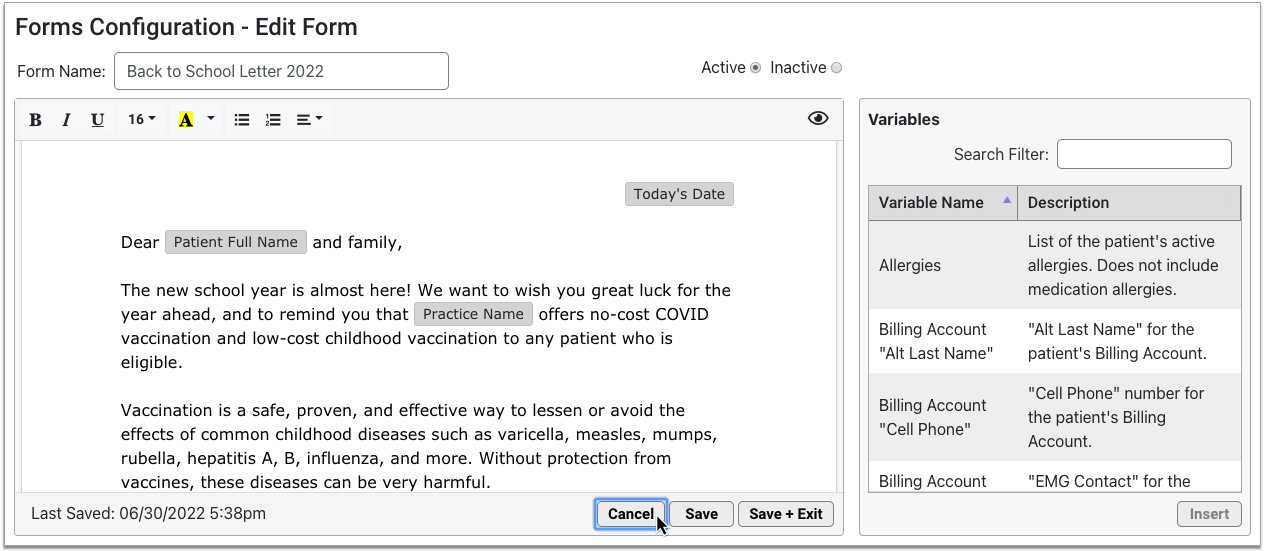 Create and Manage Forms in PCC EHR - PCC Learn