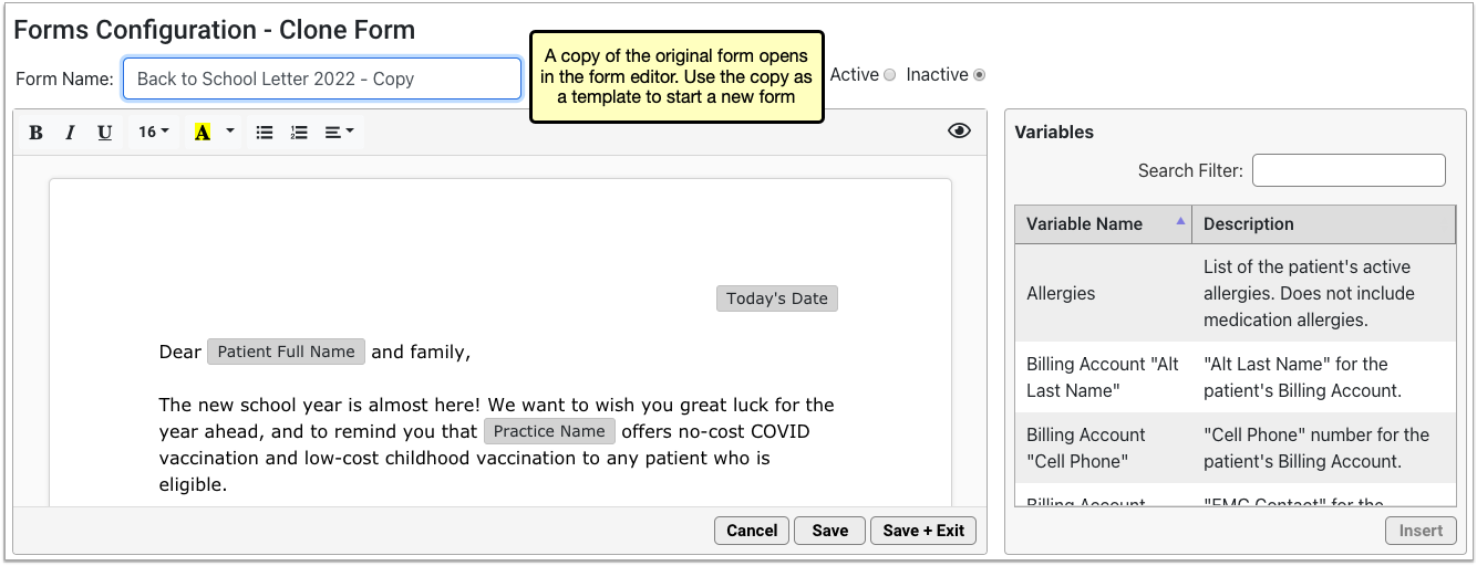 Create and Manage Forms in PCC EHR - PCC Learn