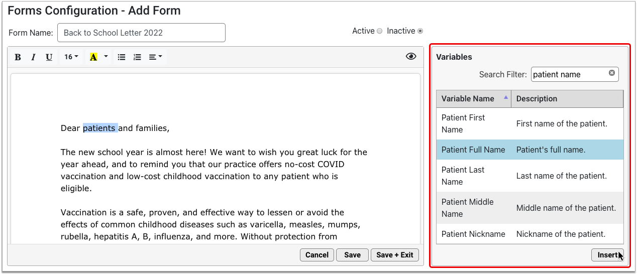 Create and Manage Forms in PCC EHR - PCC Learn